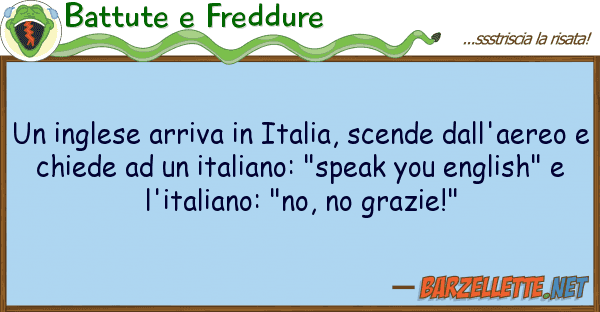Barzelletta: Un inglese arriva in Italia, scende dall'aereo e chiede...